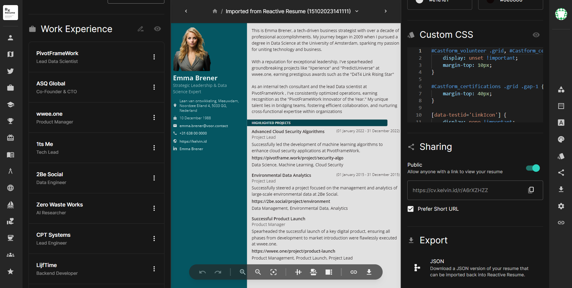 The ultimate Open Source resume builder The ultimate Open Source resume builder